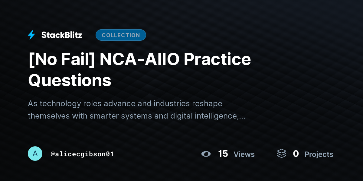 [No Fail] NCA-AIIO Practice Questions by alicecgibson01