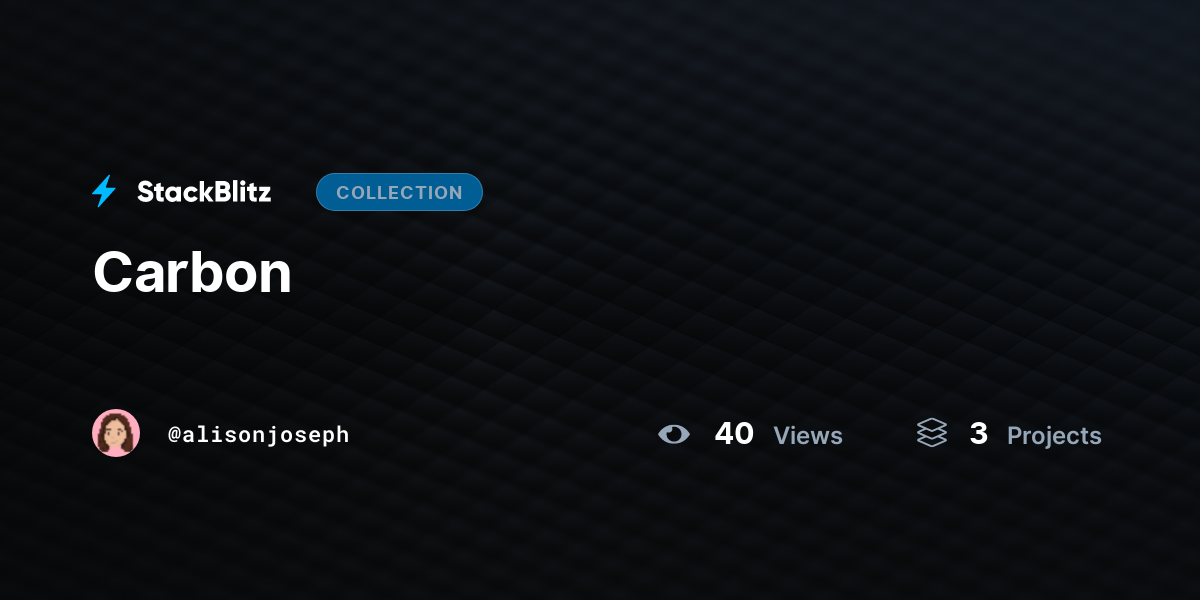 Carbon by alisonjoseph - StackBlitz