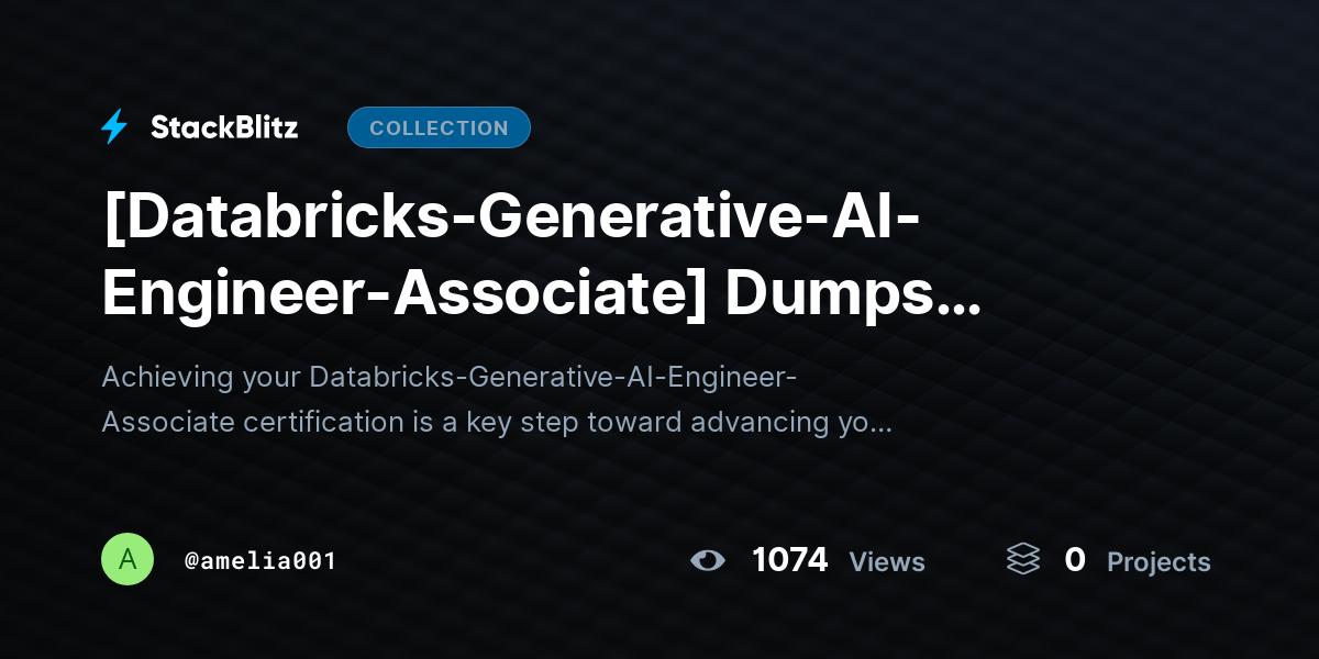 [Databricks-Generative-AI-Engineer-Associate] Dumps [Offical Questions ...