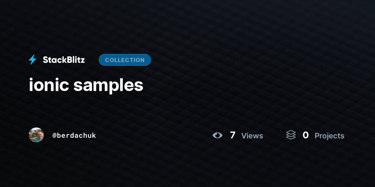 ionic samples by berdachuk - StackBlitz