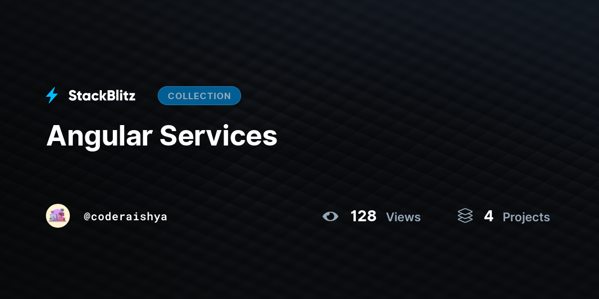 Angular Services by coderaishya - StackBlitz