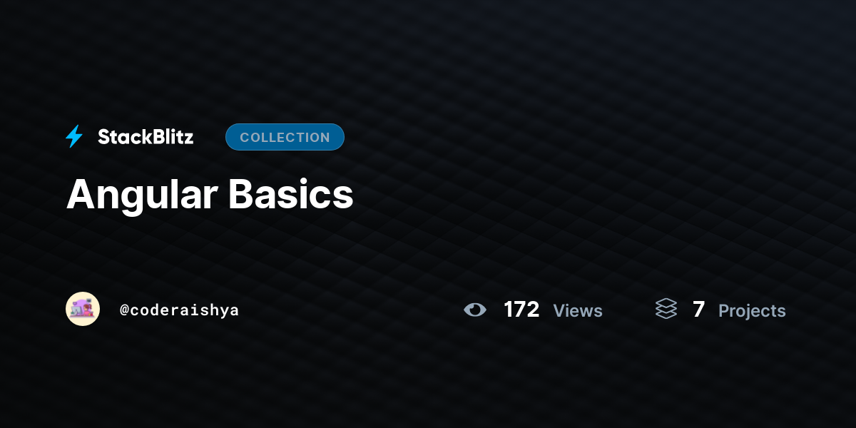 Angular Basics by coderaishya - StackBlitz