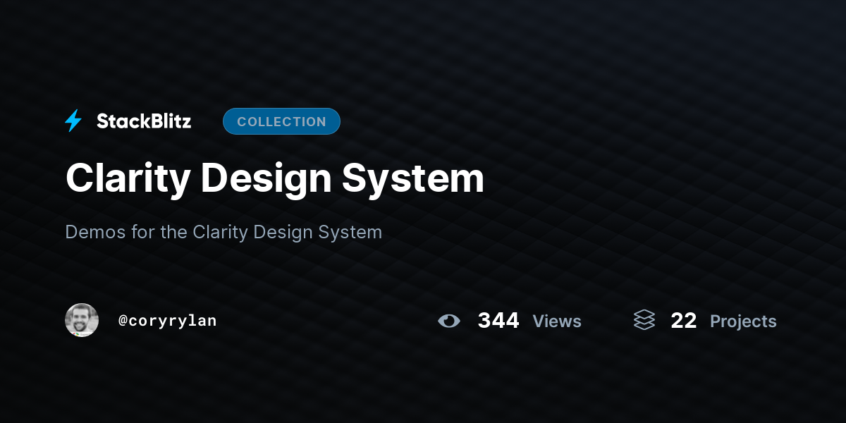 Clarity Design System by coryrylan - StackBlitz Clarity Design System by coryrylan - StackBlitz
