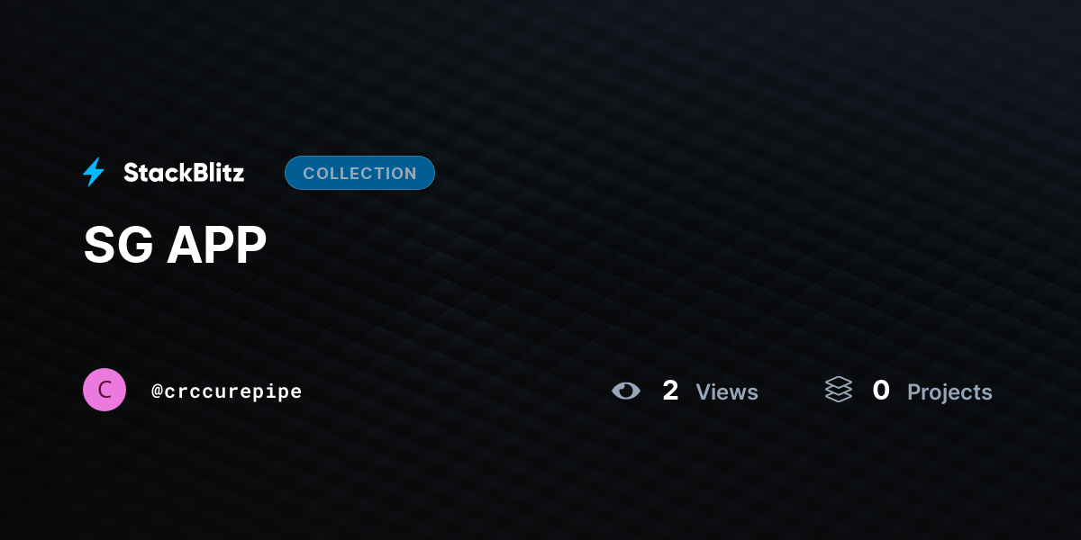 SG APP by crccurepipe - StackBlitz