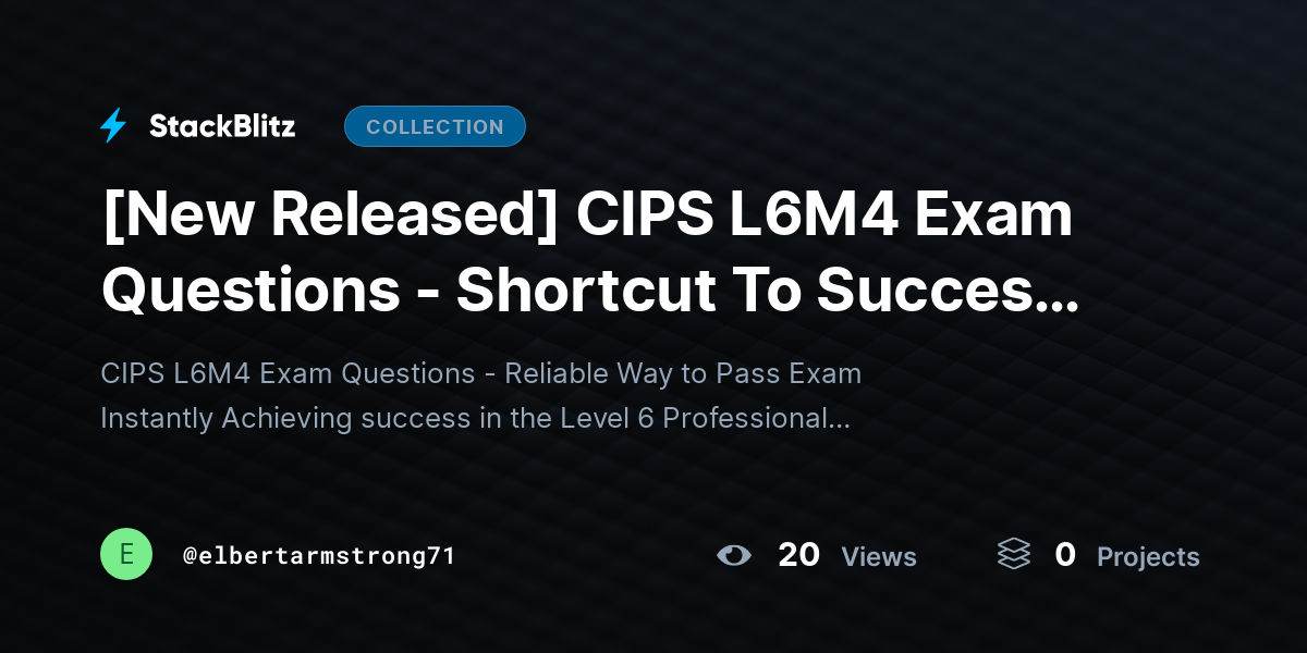 [New Released] CIPS L6M4 Exam Questions - Shortcut To Success [2025] by ...