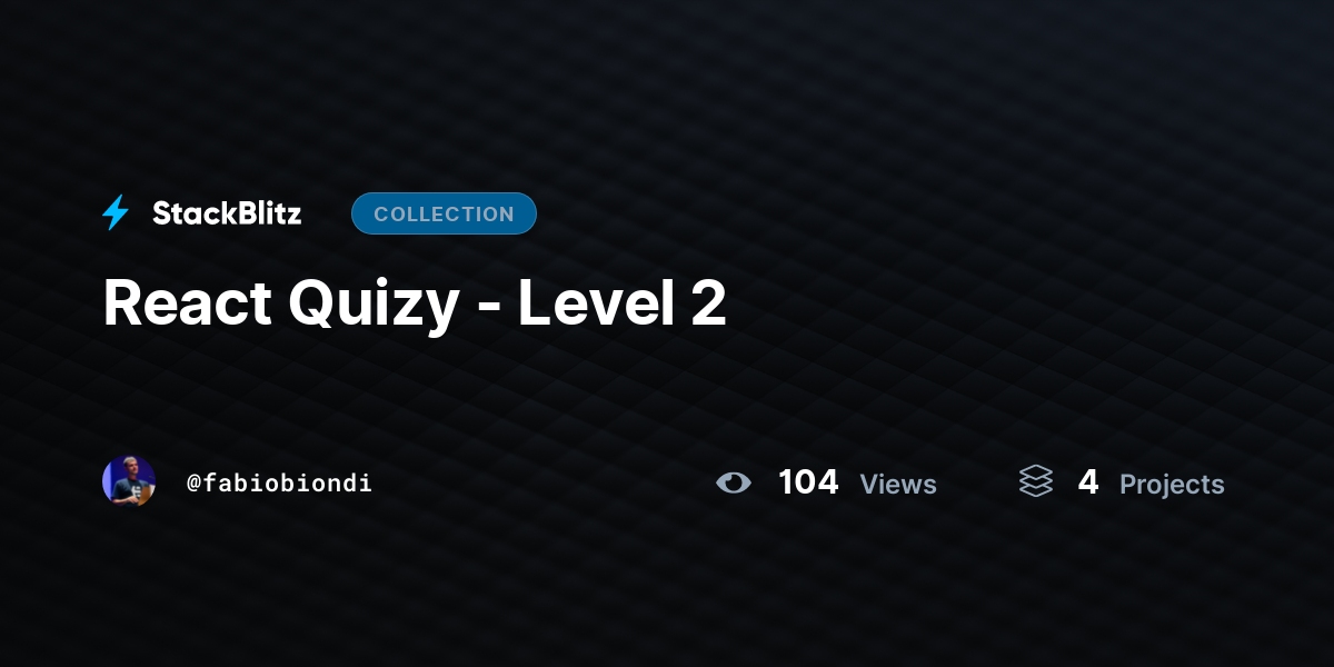 React Quizy - Level 2 by fabiobiondi - StackBlitz