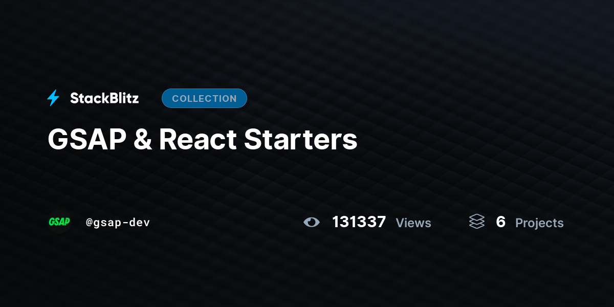 GSAP & React Starters by gsap-dev