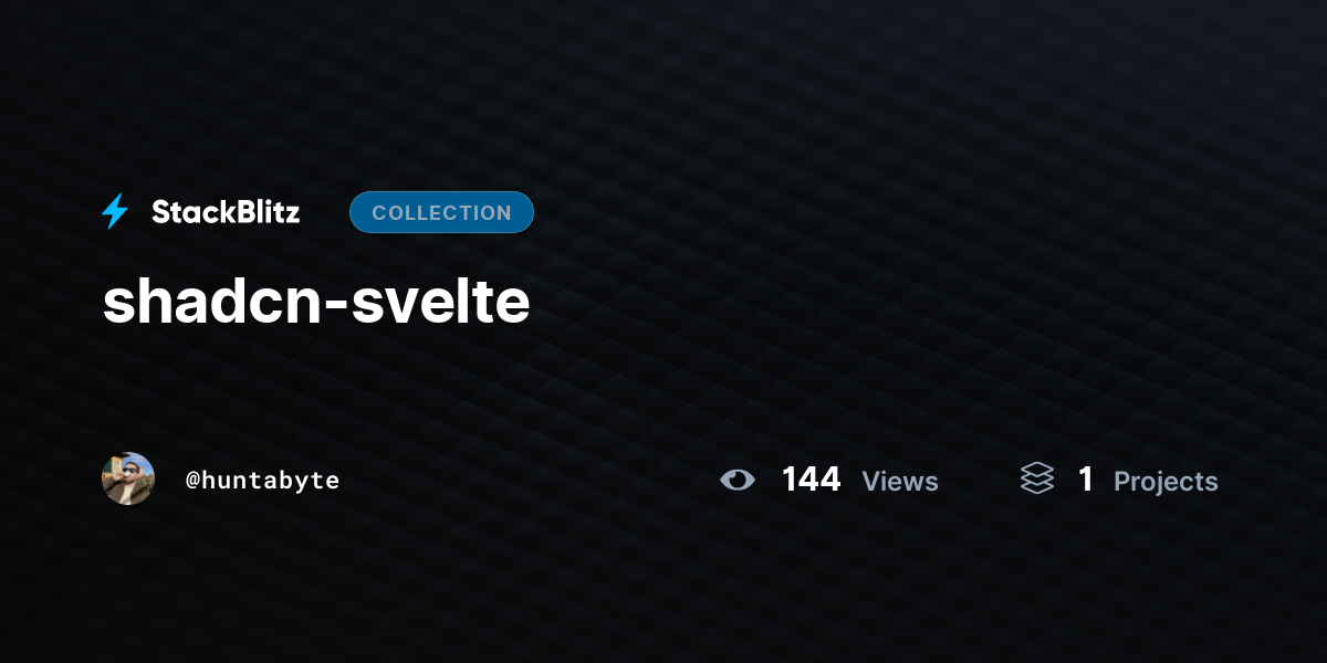 shadcn-svelte by huntabyte - StackBlitz