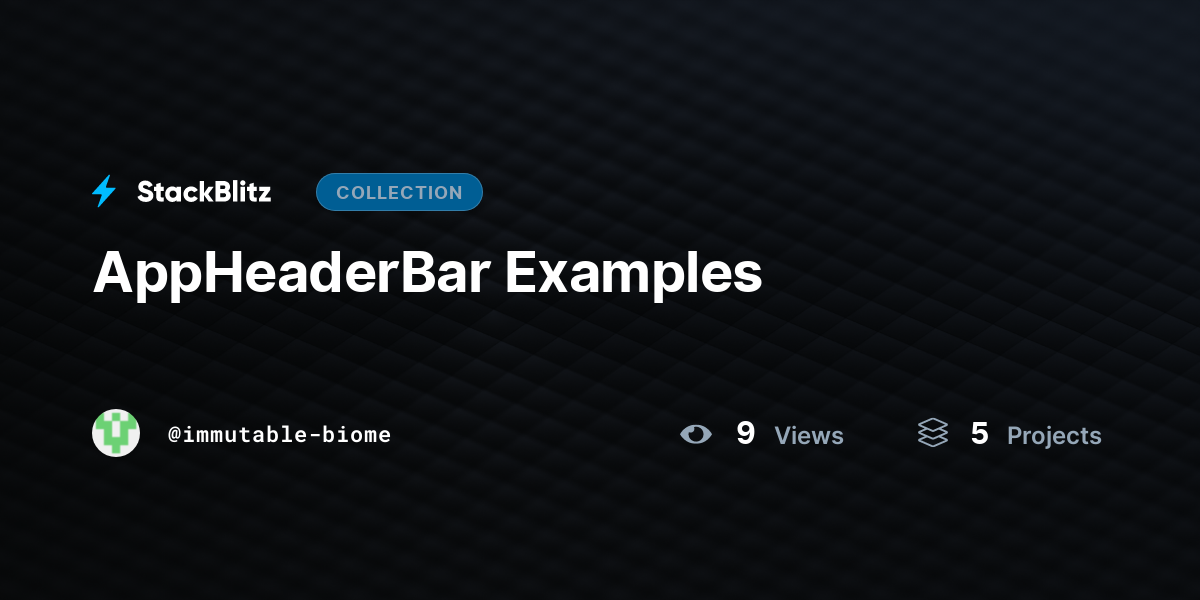 AppHeaderBar Examples by immutable-biome - StackBlitz