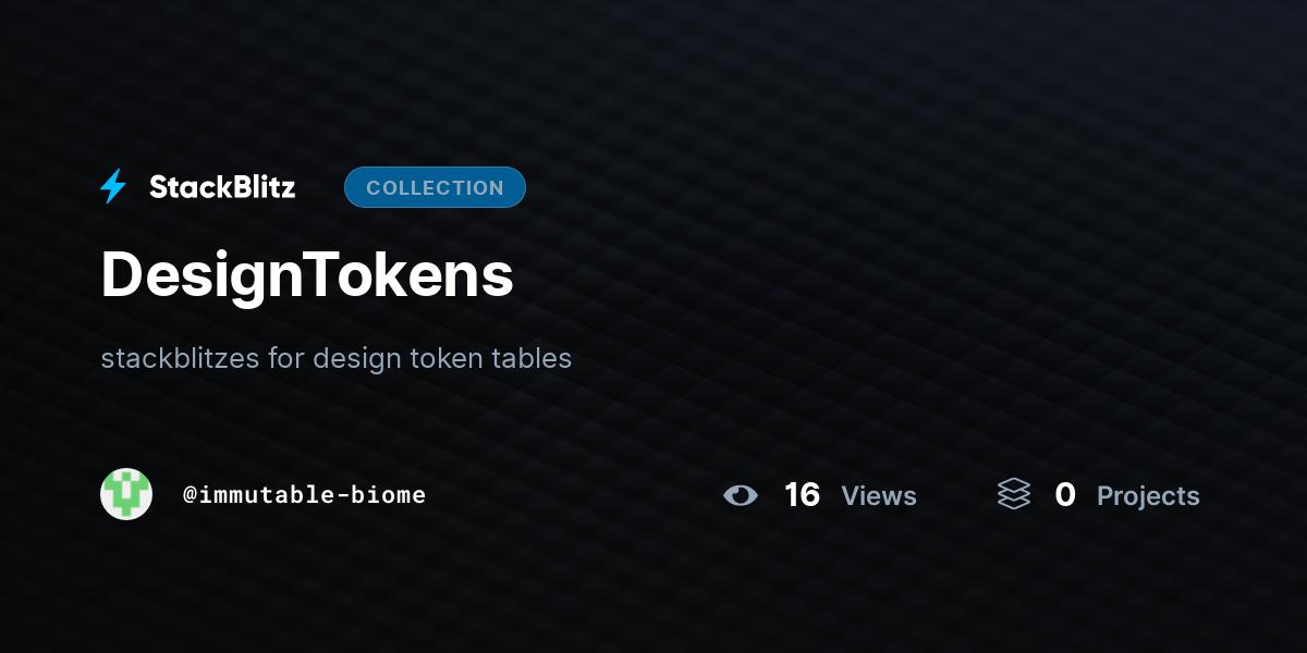 DesignTokens by immutable-biome - StackBlitz