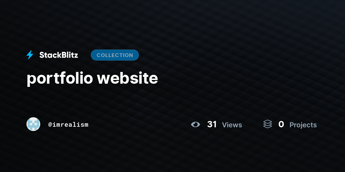 portfolio website by imrealism - StackBlitz