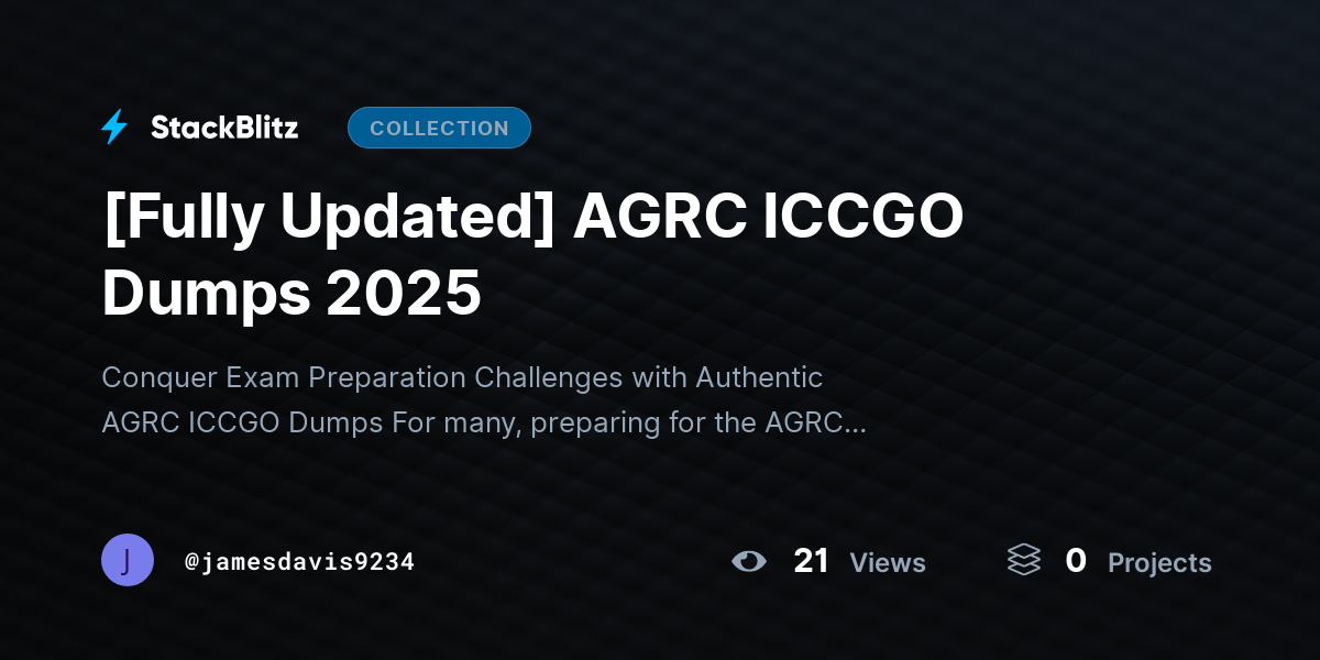 [Fully Updated] AGRC ICCGO Dumps 2025 by jamesdavis9234