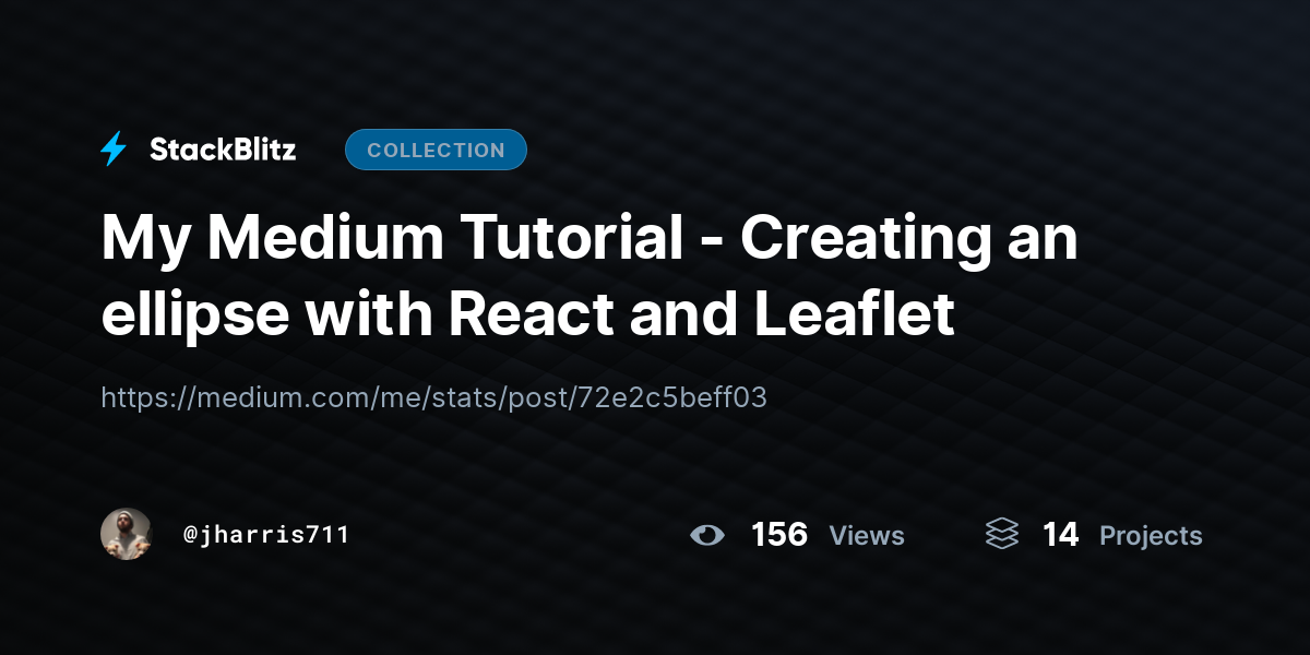 My Medium Tutorial - Creating an ellipse with React and Leaflet by jharris711 - StackBlitz