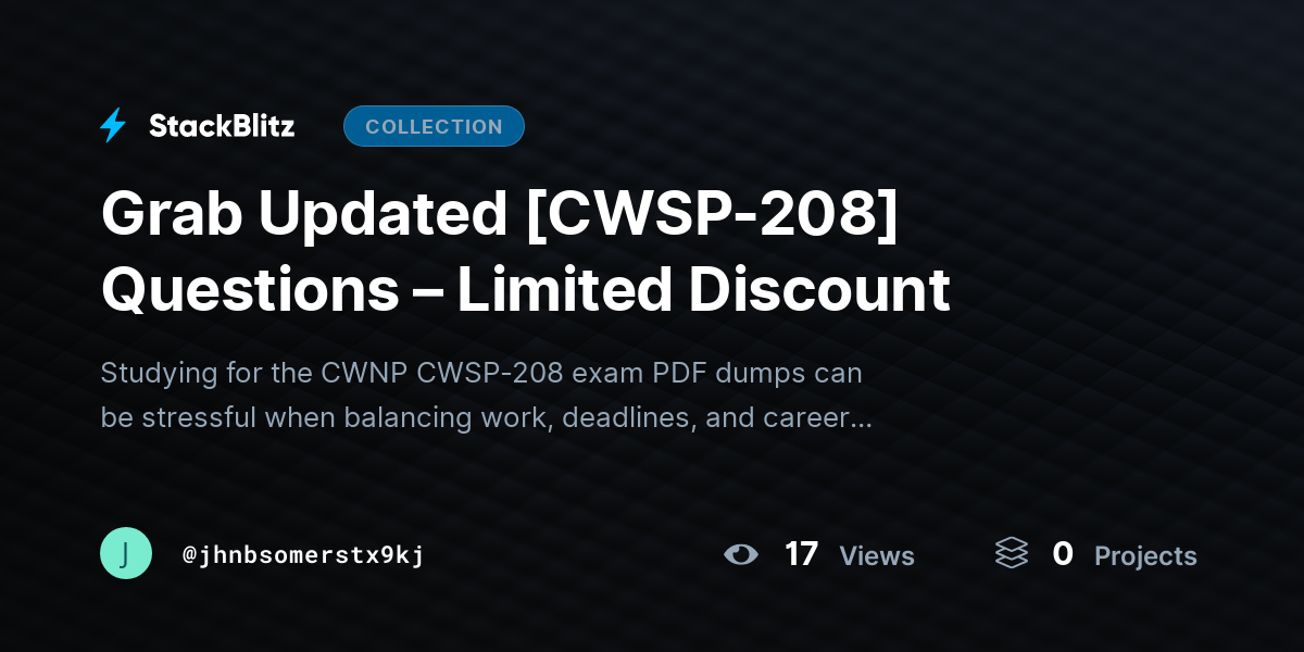 Grab Updated [CWSP-208] Questions – Limited Discount by jhnbsomerstx9kj