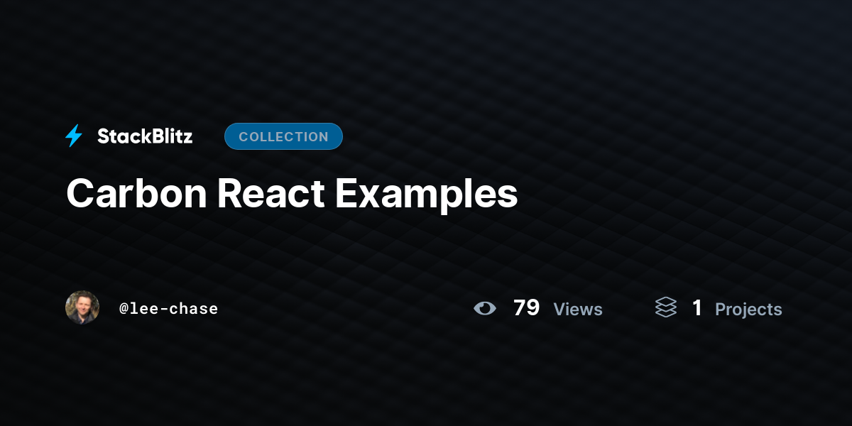 Carbon React Examples by lee-chase - StackBlitz