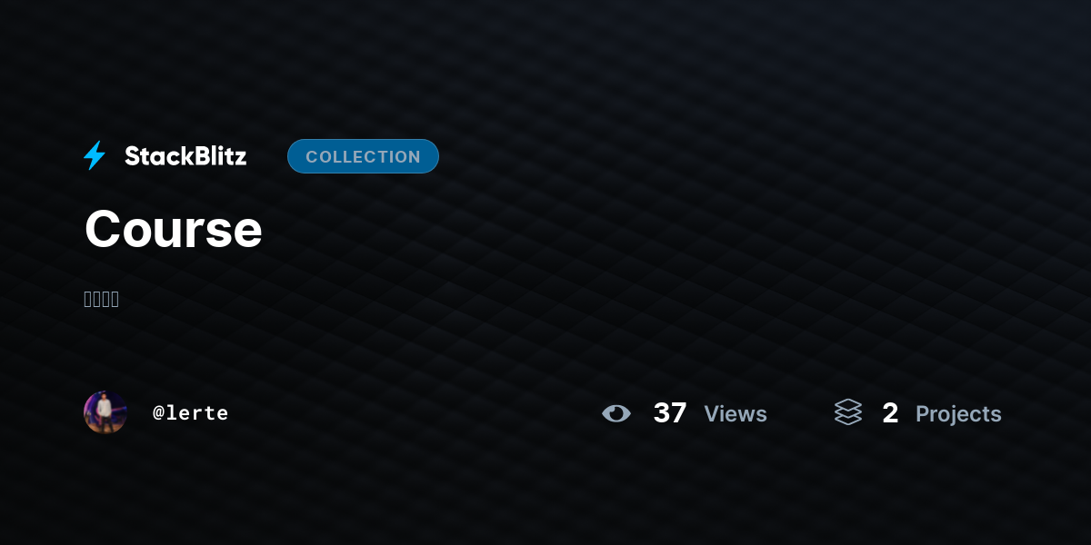 Course by lerte - StackBlitz