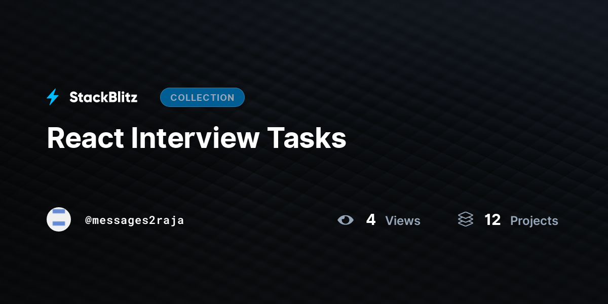 React Interview Tasks by messages2raja