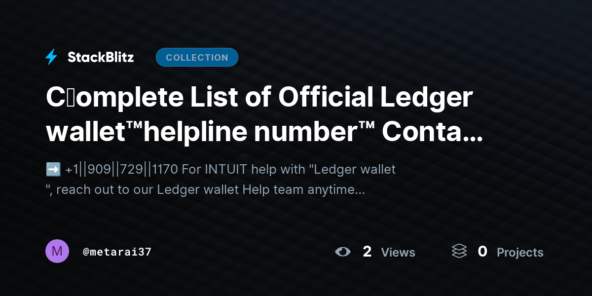 C⛧omplete List of Official Ledger wallet™️helpline number™️ Contact ...