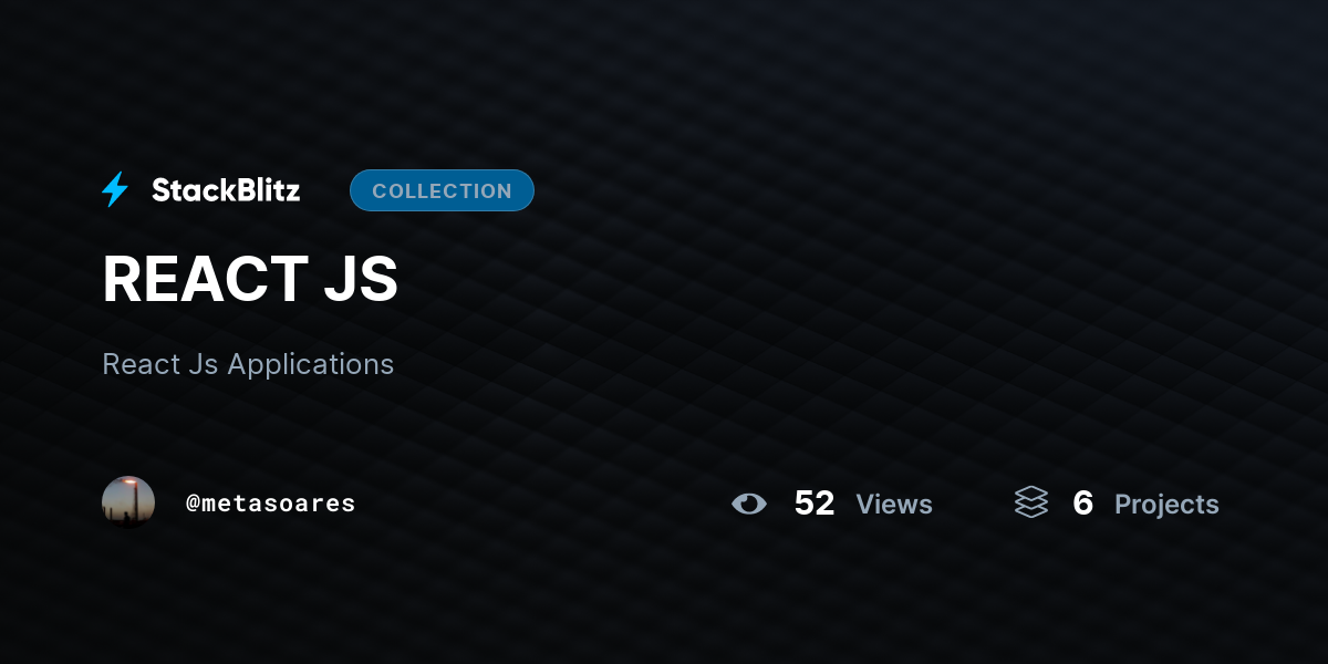 REACT JS by metasoares - StackBlitz REACT JS by metasoares - StackBlitz