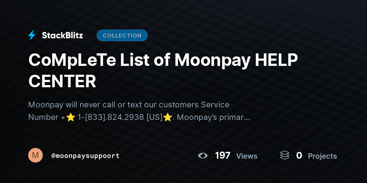 CoMpLeTe List of Moonpay HELP CENTER by moonpaysuppoort