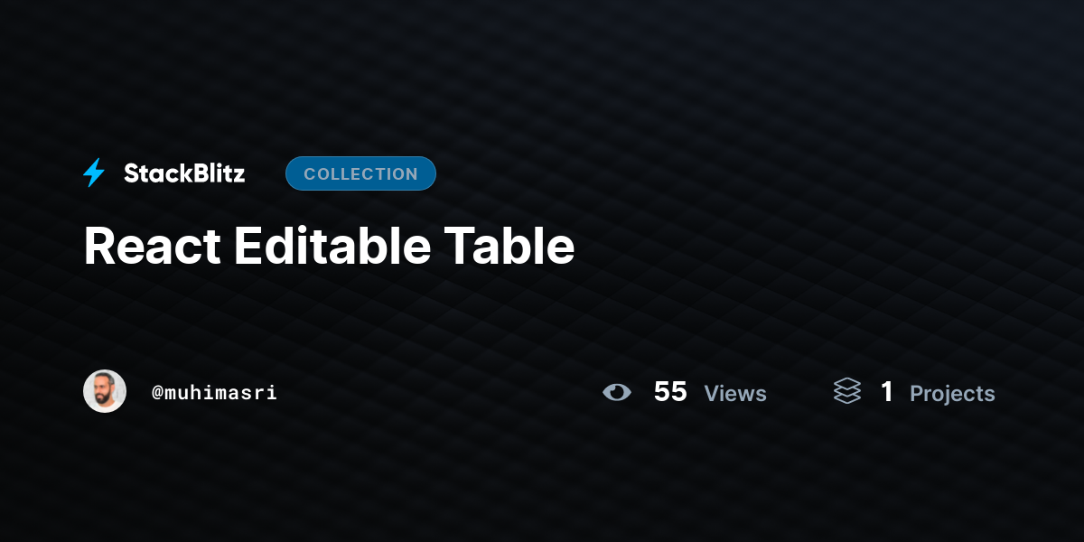 React Editable Table by muhimasri - StackBlitz React Editable Table by muhimasri - StackBlitz