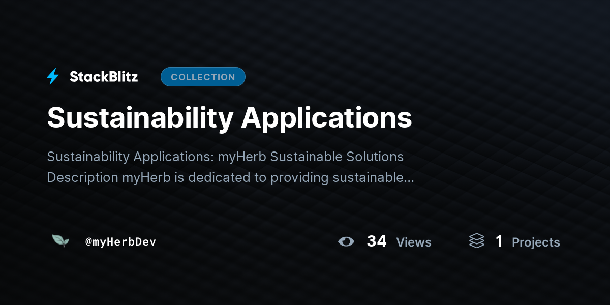 Sustainability Applications by myHerbDev