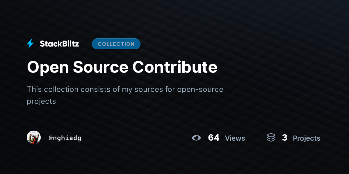 Open Source Contribute by nghiadg - StackBlitz