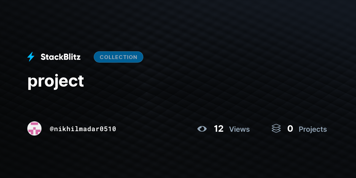 project by nikhilmadar0510 - StackBlitz