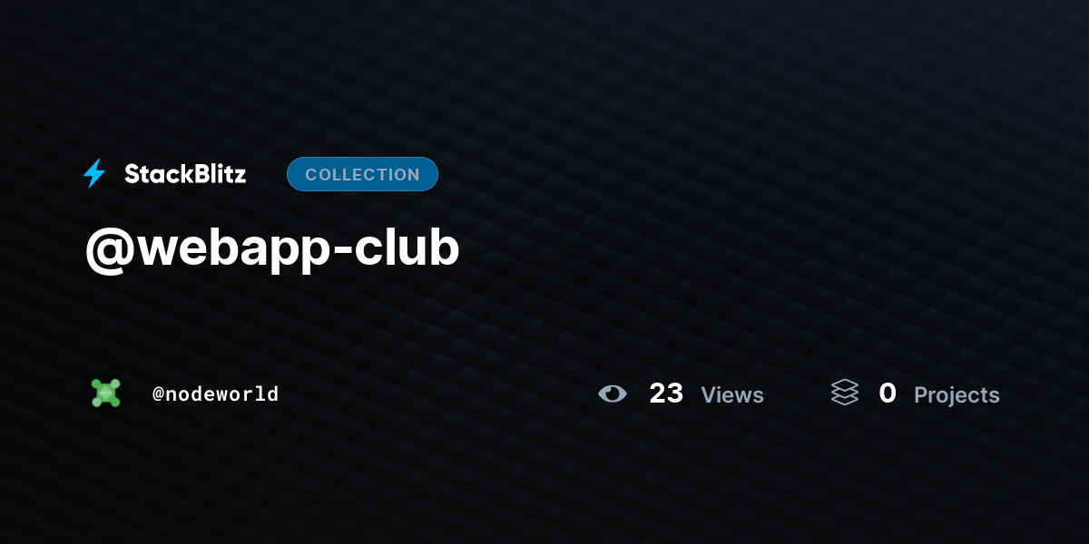 @webapp-club by nodeworld - StackBlitz