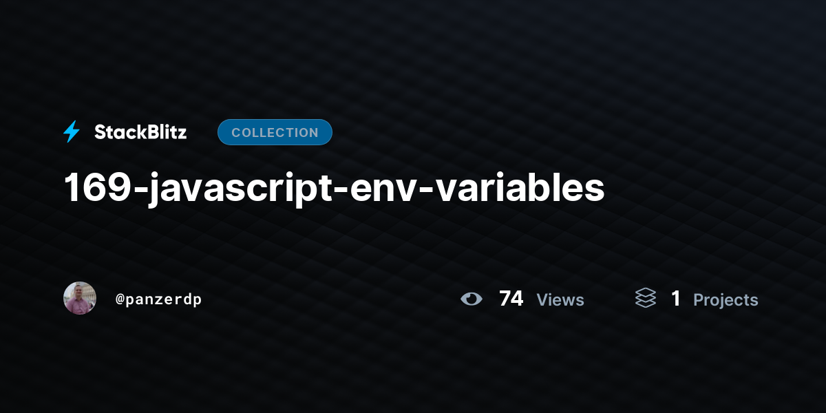 169 Javascript Env Variables By Panzerdp Stackblitz