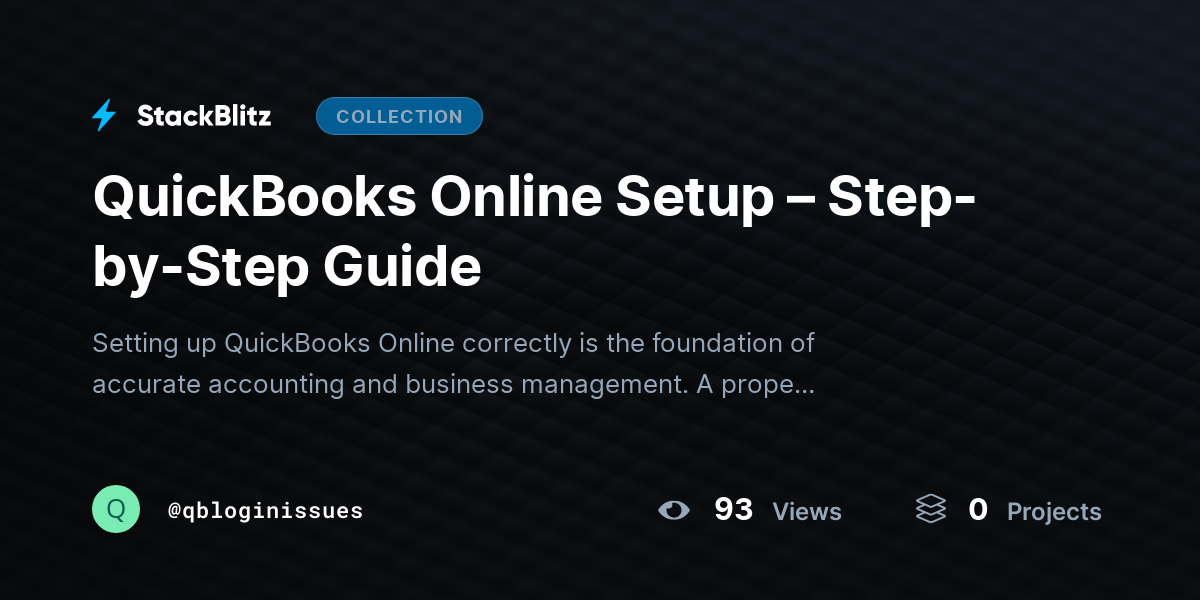 QuickBooks Online Setup – Step-by-Step Guide by qbloginissues
