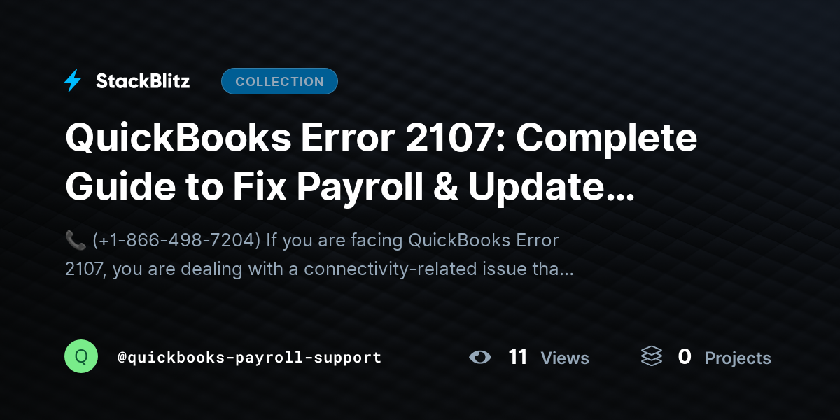 QuickBooks Error 2107: Complete Guide to Fix Payroll & Update Issues by ...