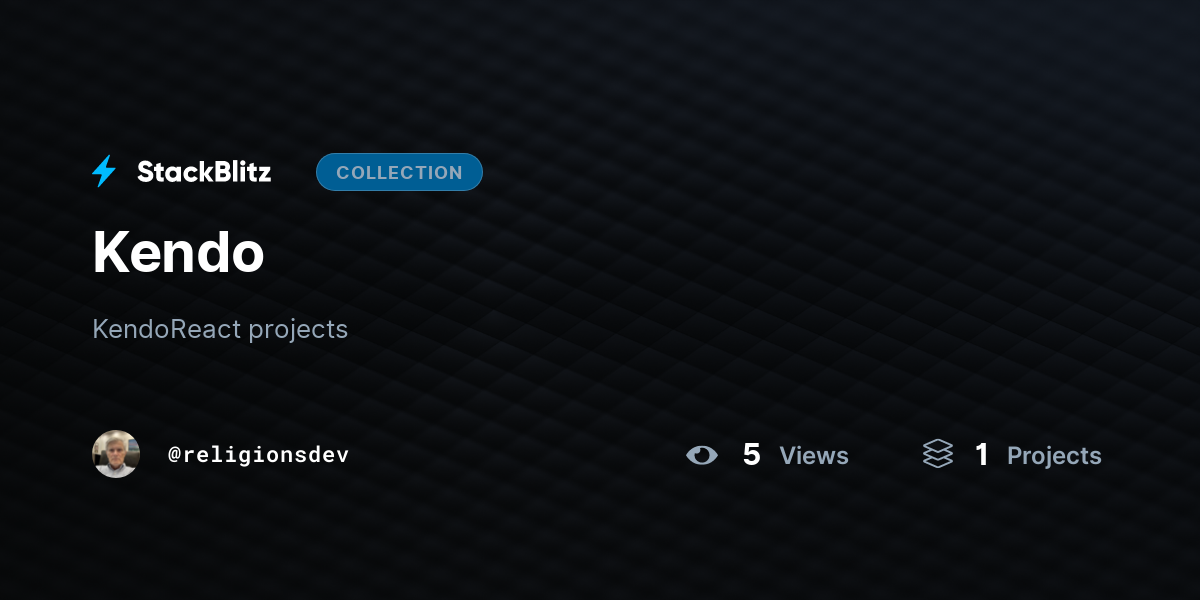 Kendo by religionsdev - StackBlitz