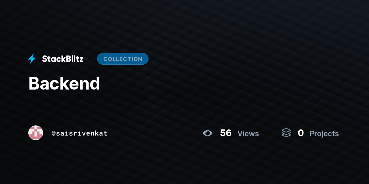 Backend by saisrivenkat - StackBlitz