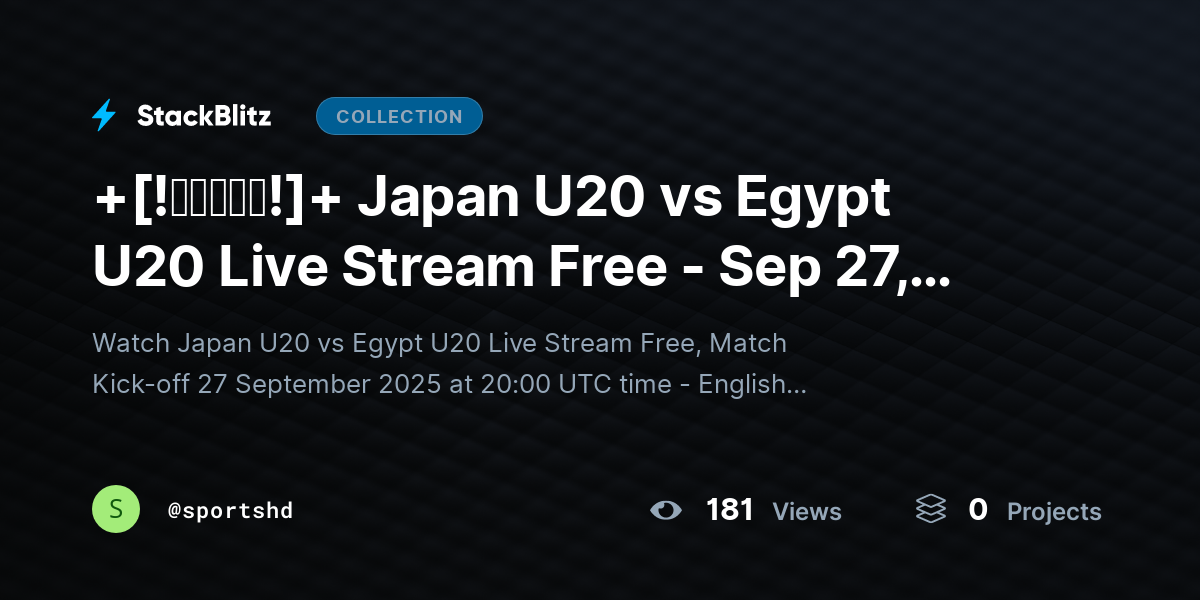 +[!𝐖𝐀𝐓𝐂𝐇!]+ Japan U20 vs Egypt U20 Live Stream Free - Sep 27, 2025 by ...