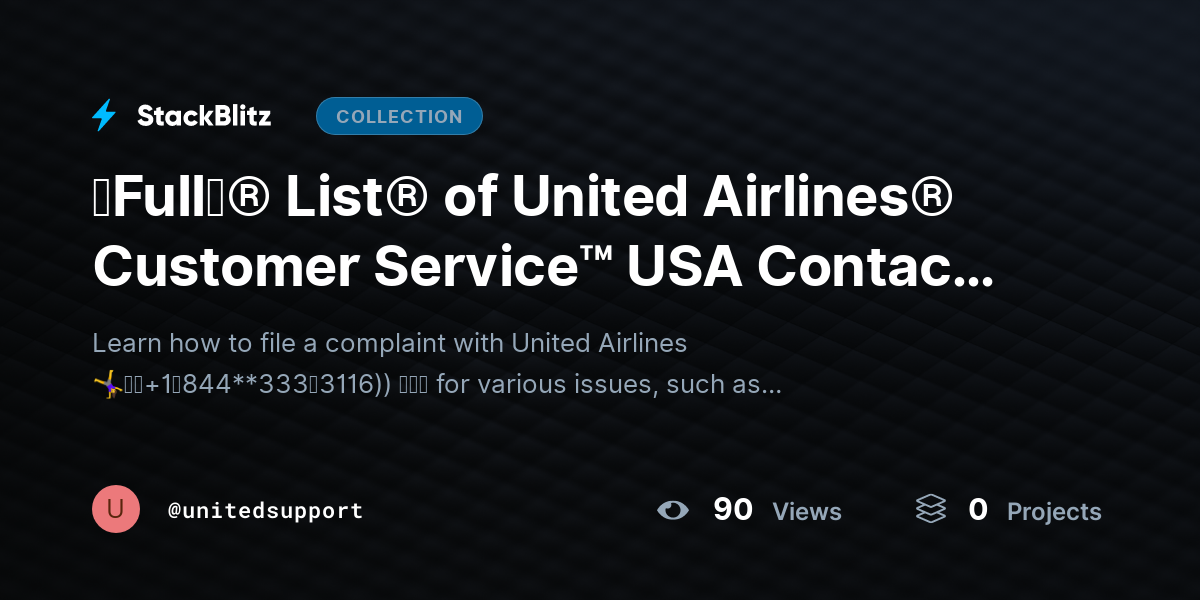 【Full】® List® of United Airlines® Customer Service™ USA Contact Numbers ...