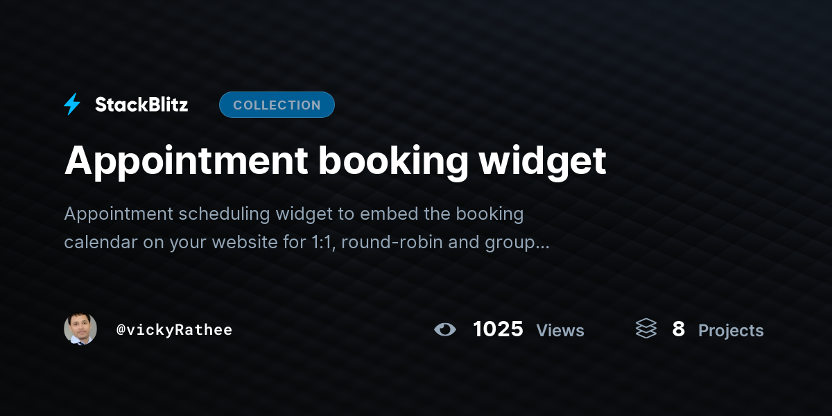Appointment booking widget by vickyRathee - StackBlitz