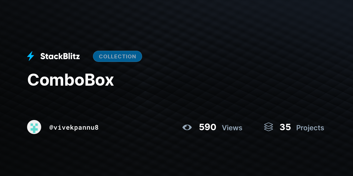 ComboBox by vivekpannu8 - StackBlitz