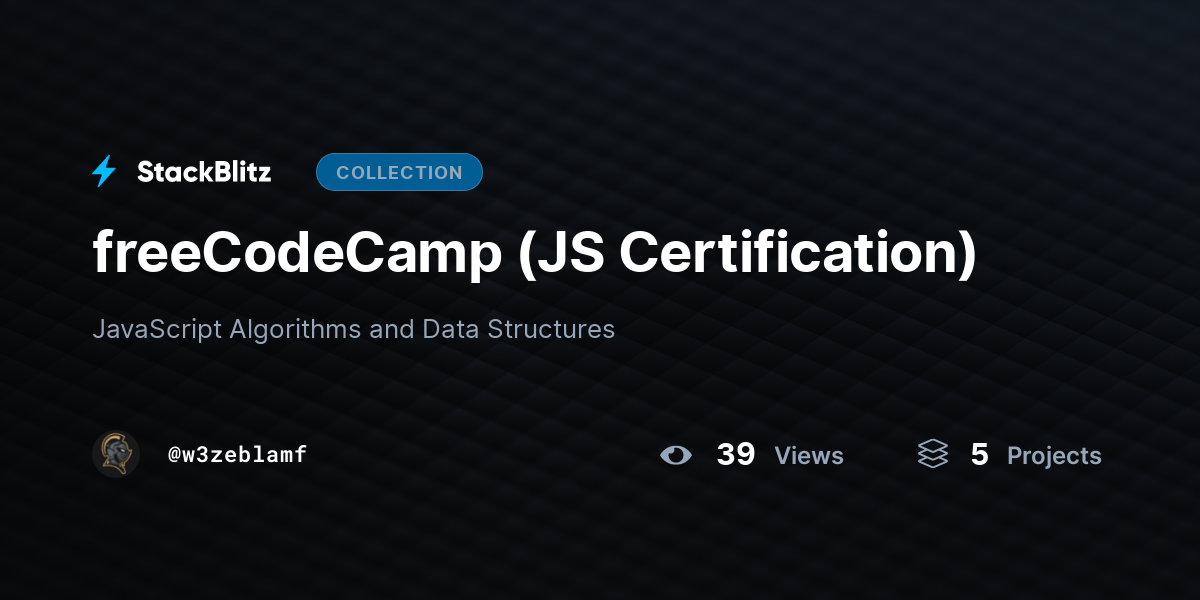 freeCodeCamp (JS Certification) by w3zeblamf - StackBlitz