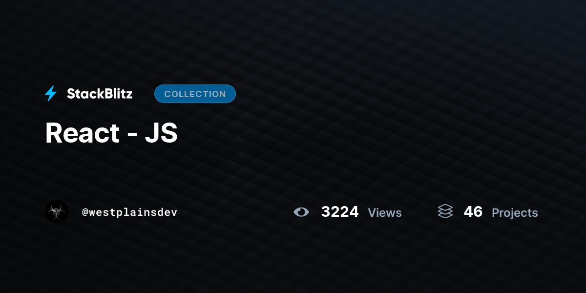 React - JS by westplainsdev - StackBlitz