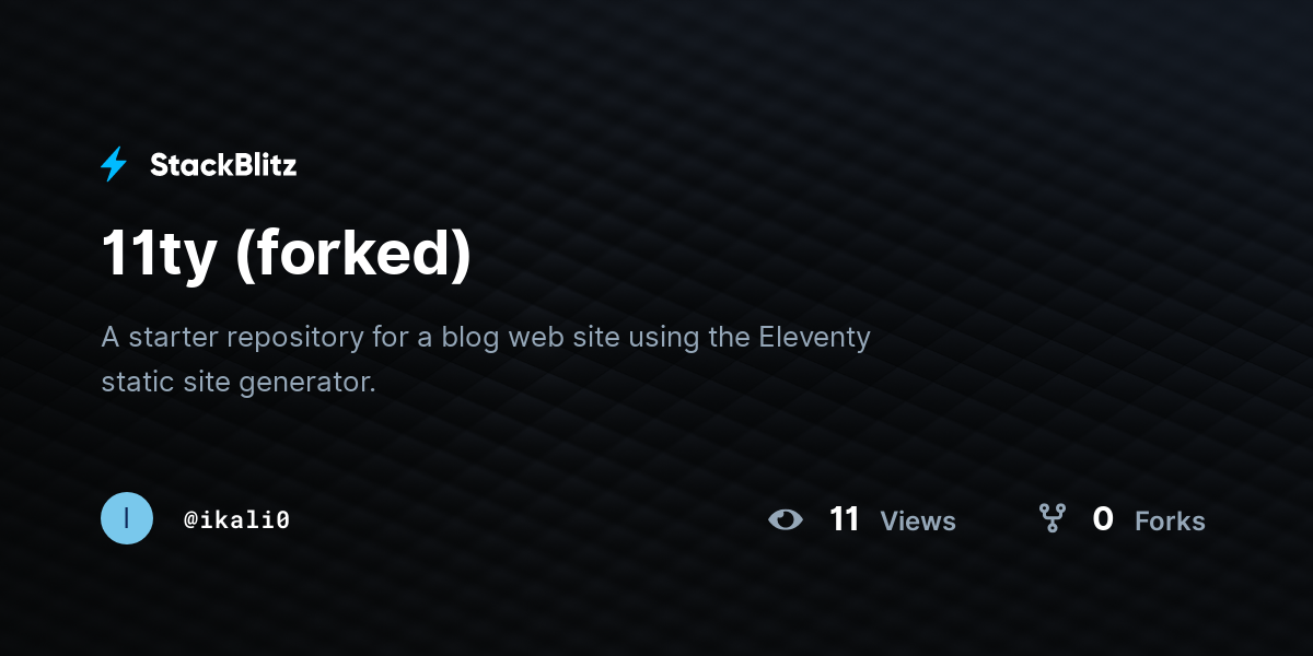 11ty (forked) - StackBlitz