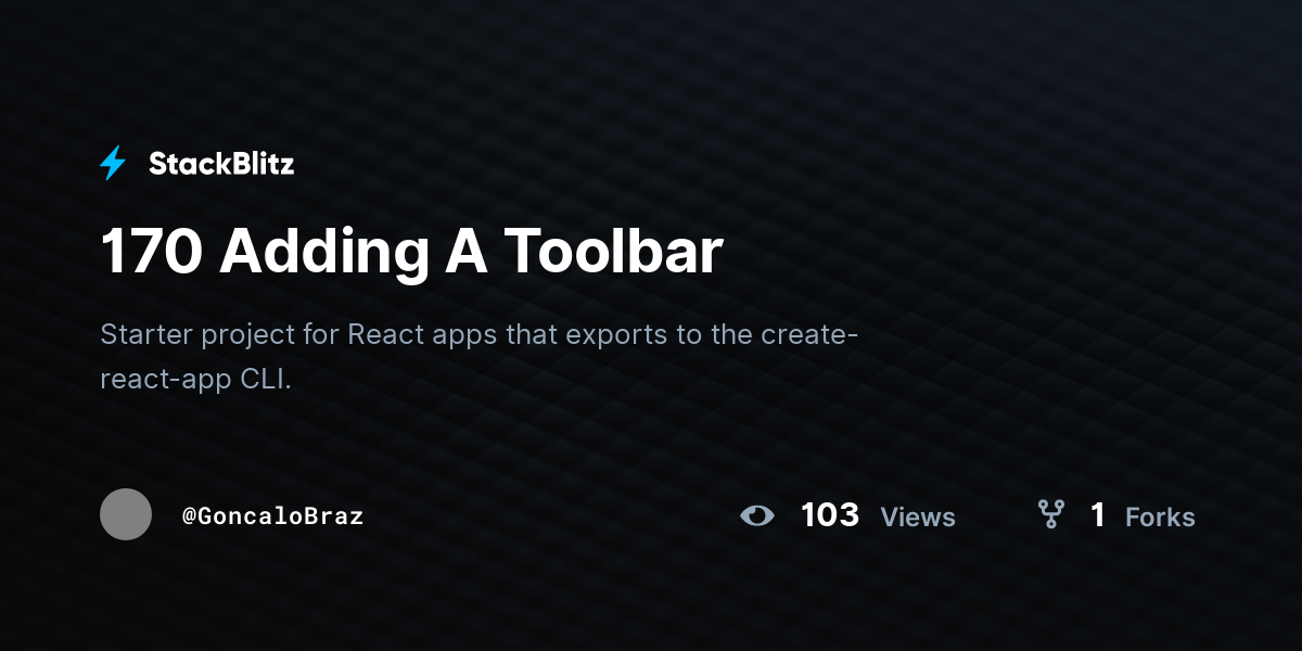 170 Adding A Toolbar - StackBlitz