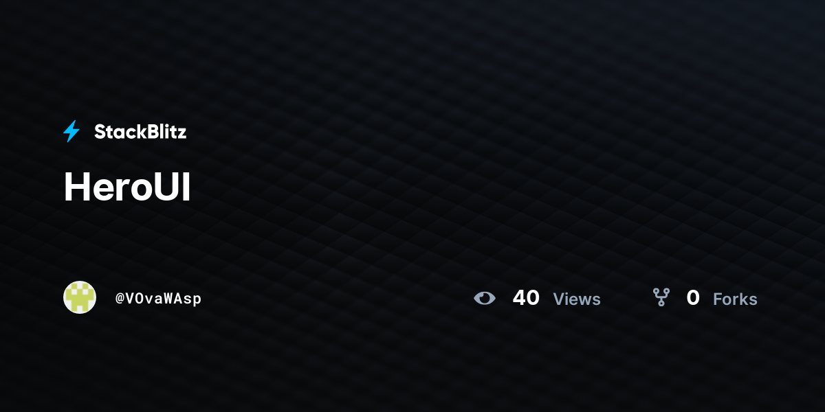 HeroUI - StackBlitz