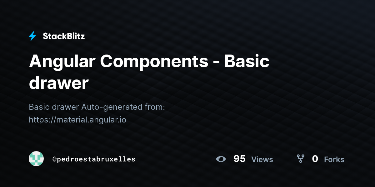 Angular Components - Basic drawer - StackBlitz