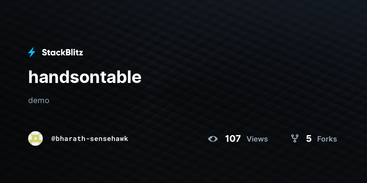 handsontable - StackBlitz