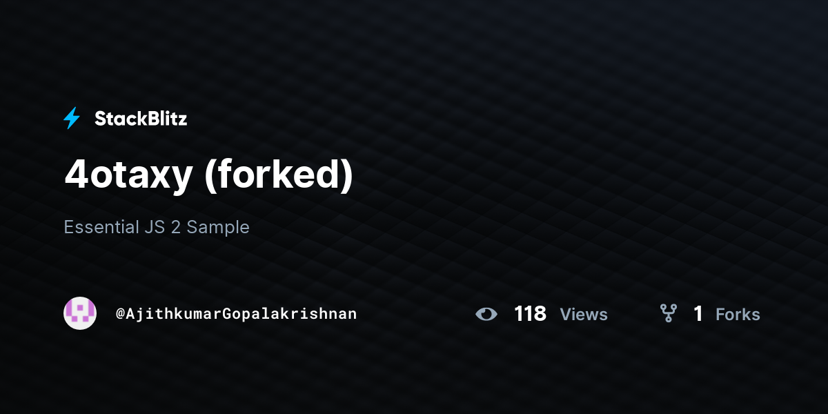 4otaxy (forked) - StackBlitz