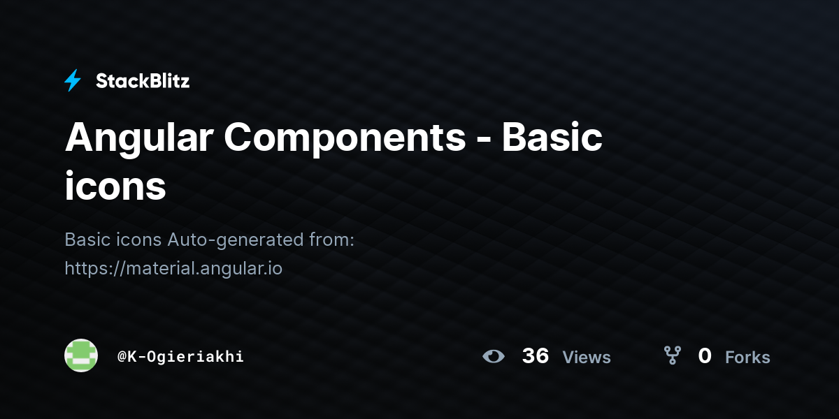 Angular Components - Basic icons - StackBlitz