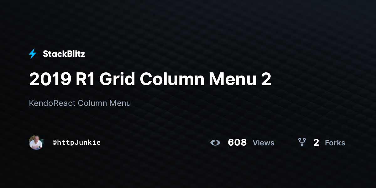 2019 R1 Grid Column Menu 2 - StackBlitz