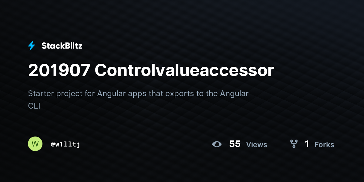 201907 Controlvalueaccessor Stackblitz