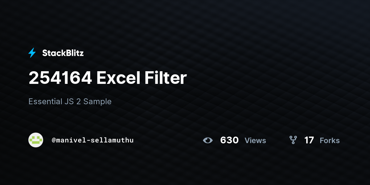 254164 Excel Filter - StackBlitz